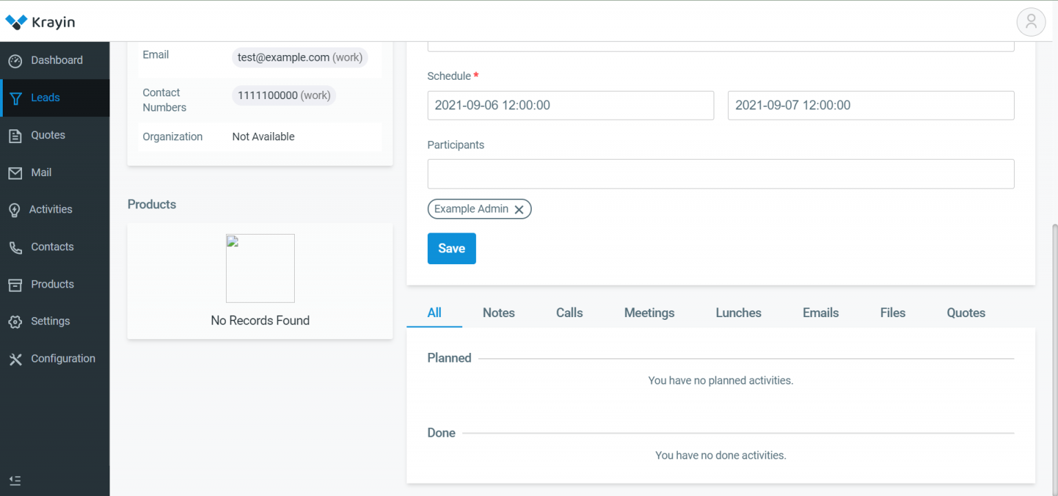 How To Manage Crm Activities In Krayin Laravel Opensource Crm