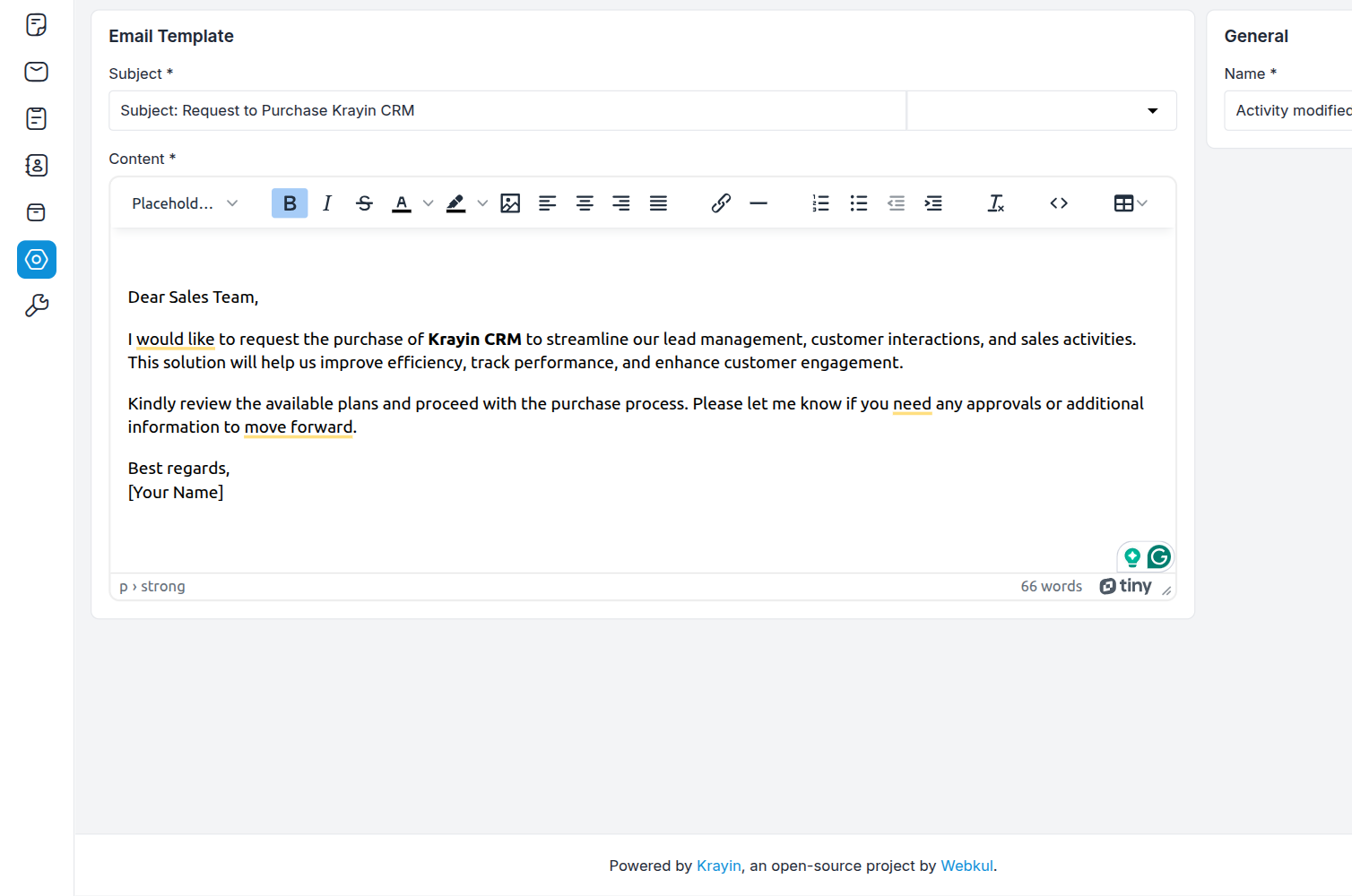 How to create an Email Template in Krayin | Laravel CRM