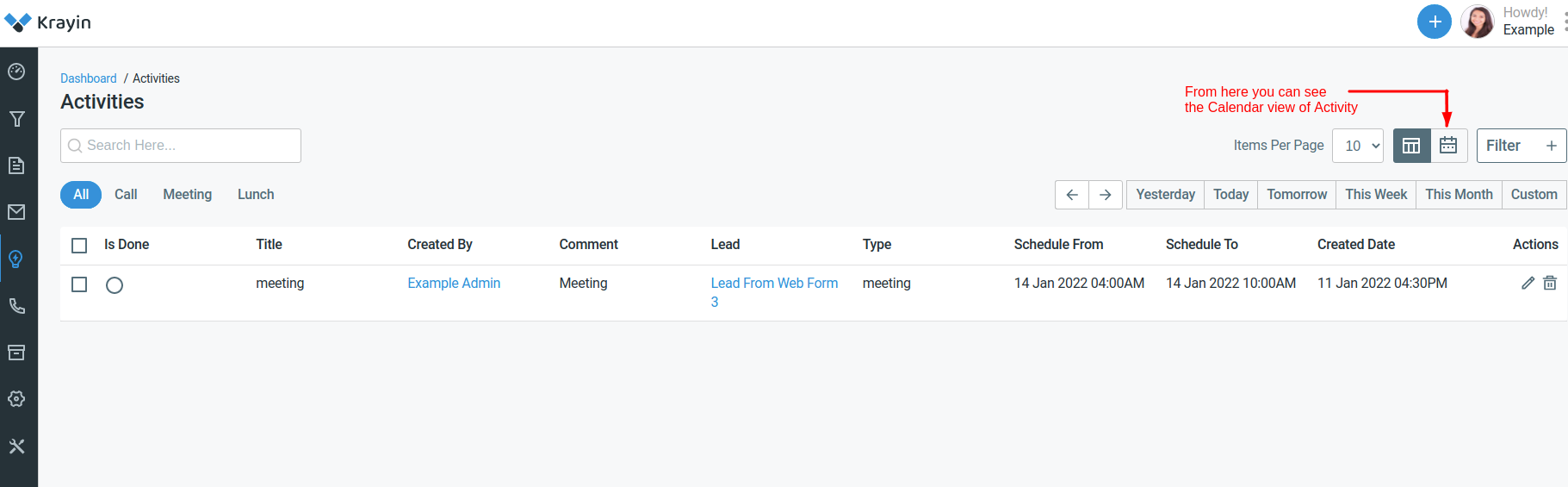 How to Manage CRM Activities in Krayin? | Laravel Opensource CRM